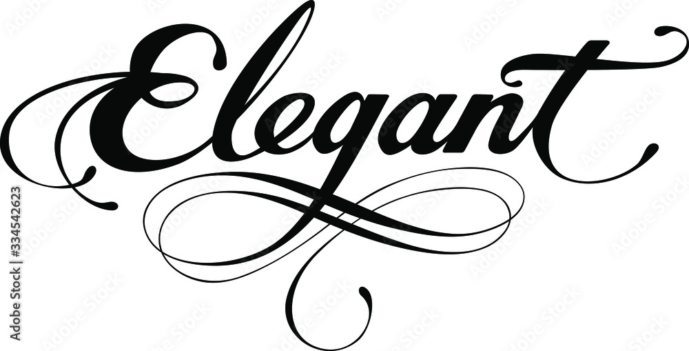 Elegant - custom calligraphy text Stock Vector | Adobe Stock