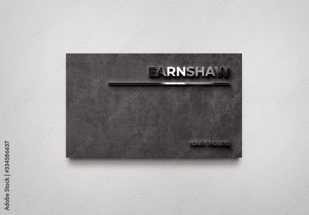 Dark Metal Sign Logo Mockup on Concrete Wall Stock Template | Adobe Stock