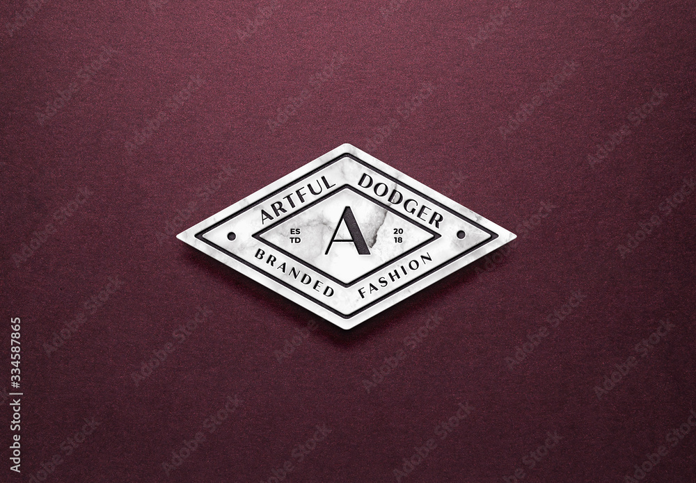 Marble Sign Logo Mockup on Paper Stock Template | Adobe Stock