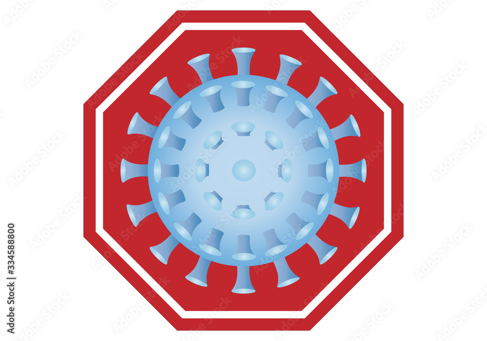 Señal de prohibido de virus de covid-19 o viruela del mono Stock Vector ...