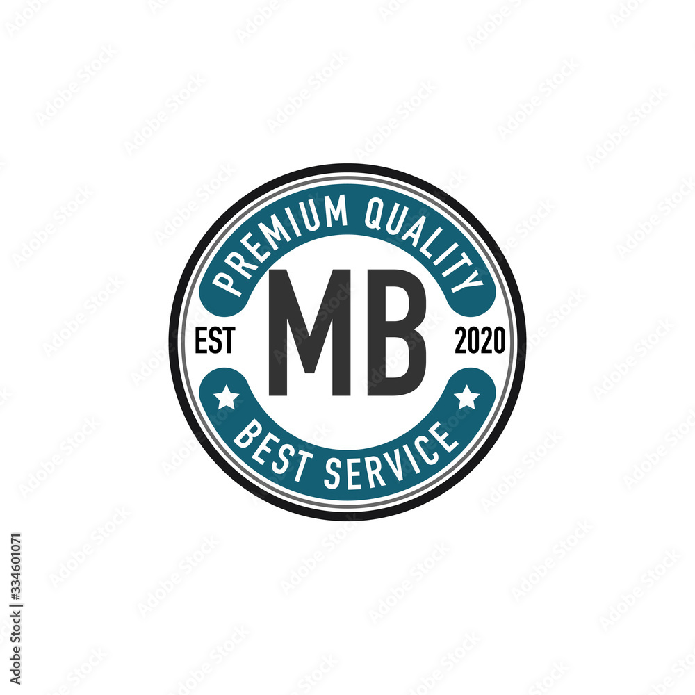 Initial Letter mb Elegance Logo Design Template. Vintage circle line ...