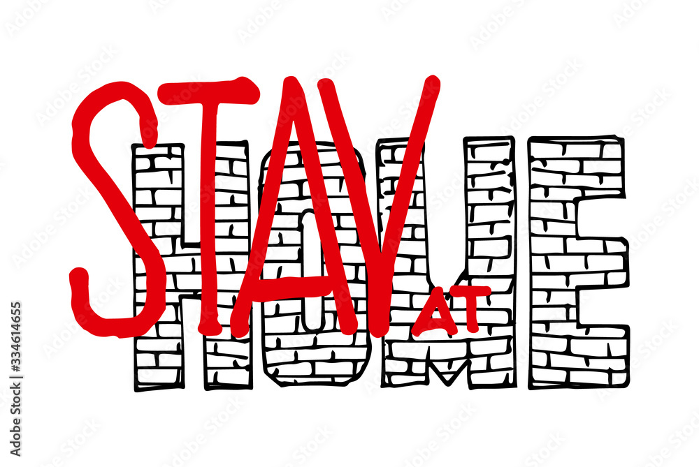 Quarantine sign about the novel coronavirus COVID-19, for stay at home ...