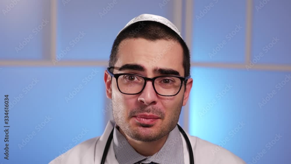Young Jewish Medical professional Doctor wearing a stethoscope,, a ...