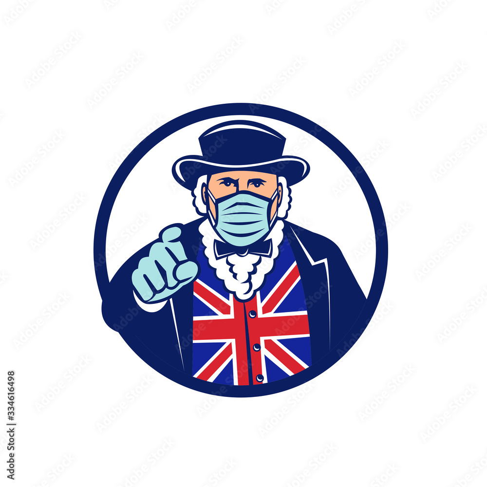 Mascot icon illustration of John Bull, a national personification of ...