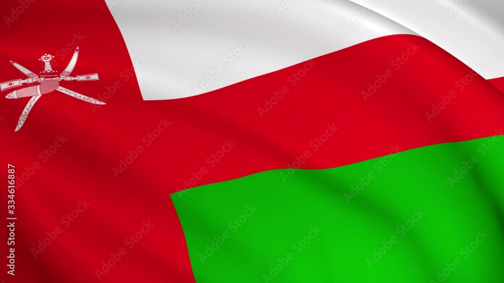 The National Flag Of Oman 4k Seamless Loop Animation Of The Omani
