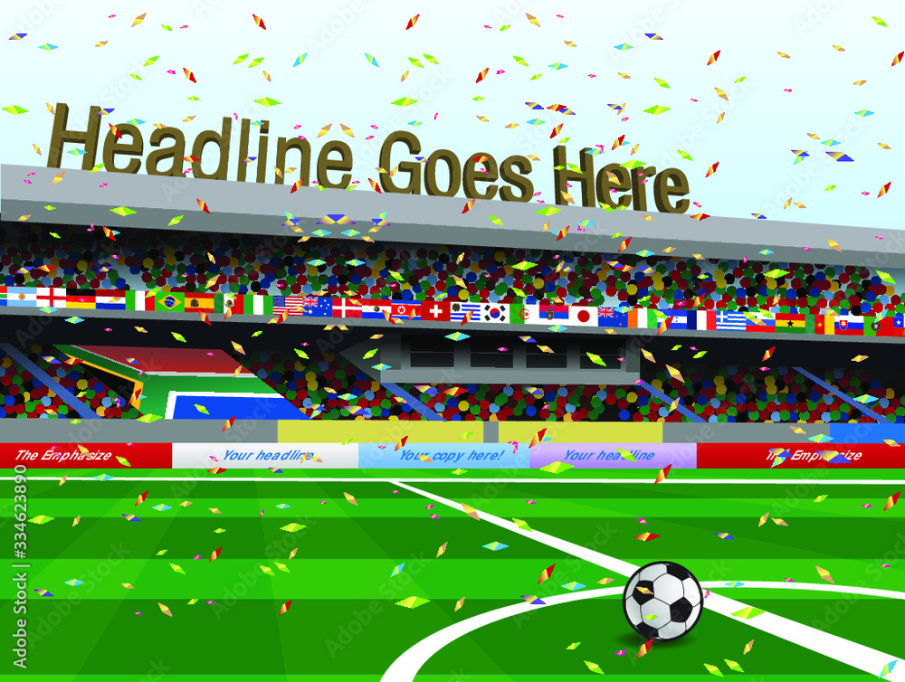 soccer football stadium in celebration background Stock Vector | Adobe ...
