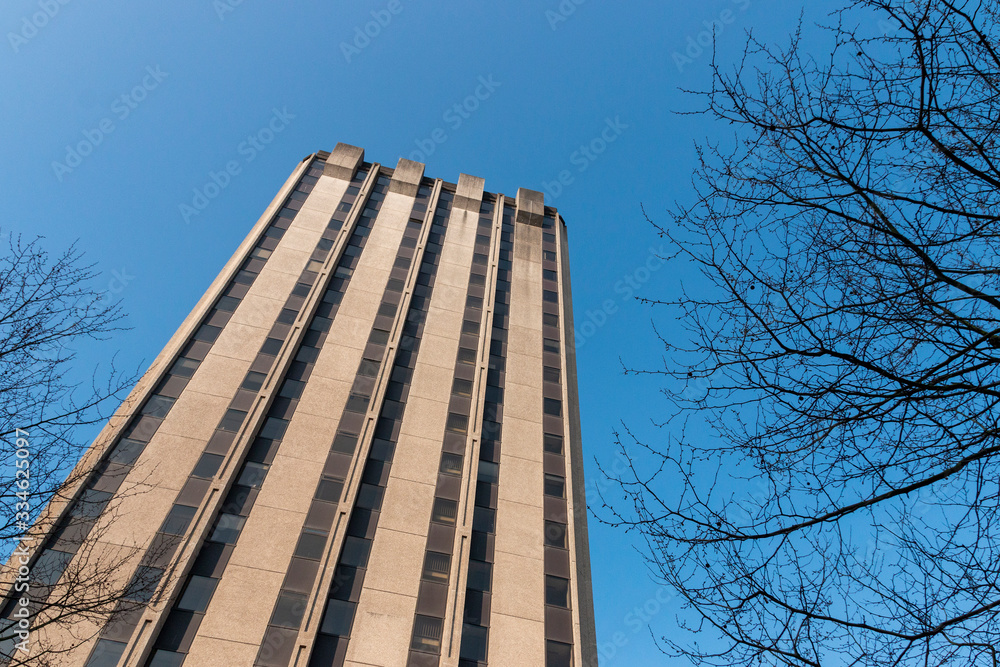 Bristol-March 2020-England- A close up view of a tall city building ...