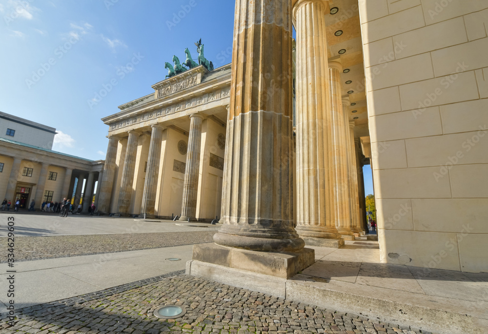 A Close Up View Of The Brandenburg Gate In Berlin, Germany. The ...