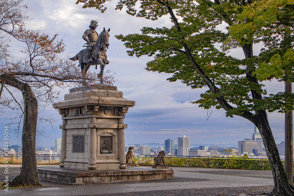 Statue of Date Matsumune was a regional ruler of Japan's Azuchi ...