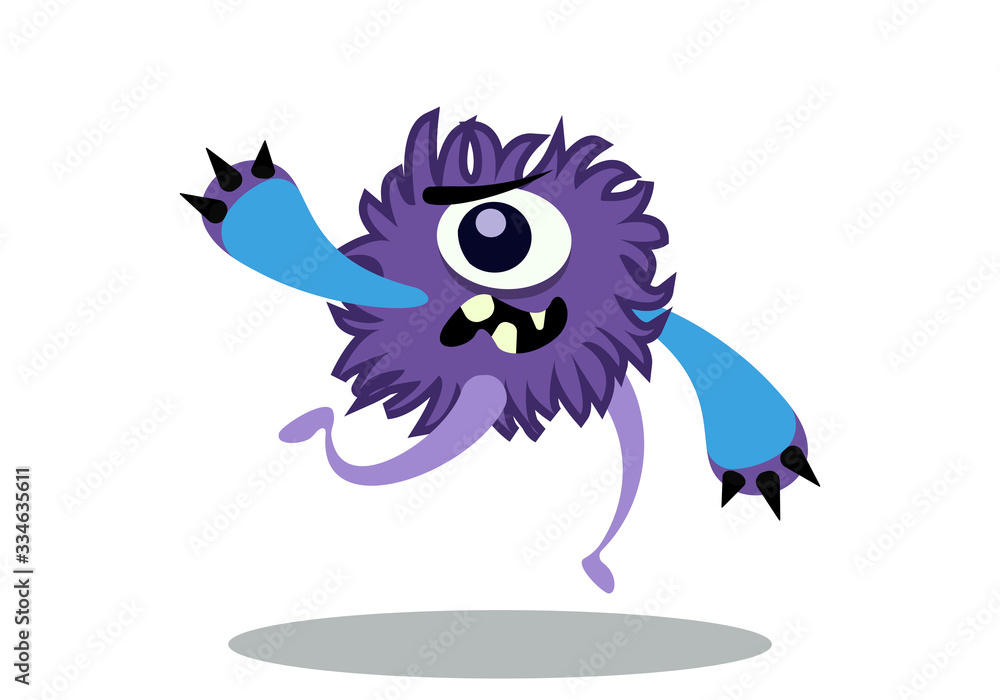 Illustration vector graphic of cute bacteria character running. Vector ...