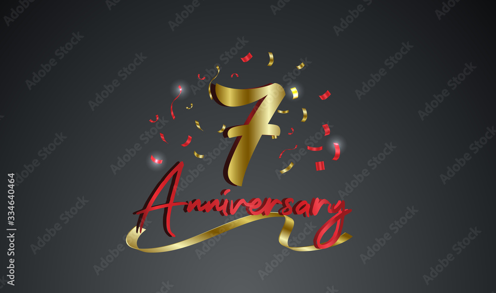 Anniversary celebration background. with the 7th number in gold and ...