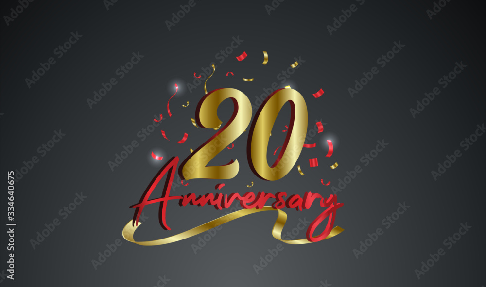 Anniversary celebration background. with the 20th number in gold and ...