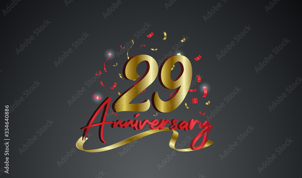 Anniversary celebration background. with the 29th number in gold and ...