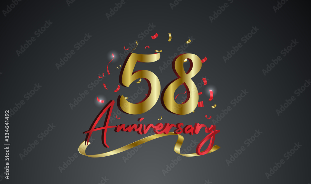 Anniversary celebration background. with the 58th number in gold and ...