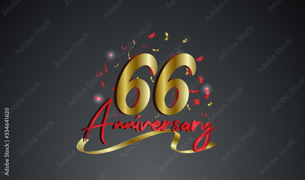 Anniversary celebration background. with the 66th number in gold and ...