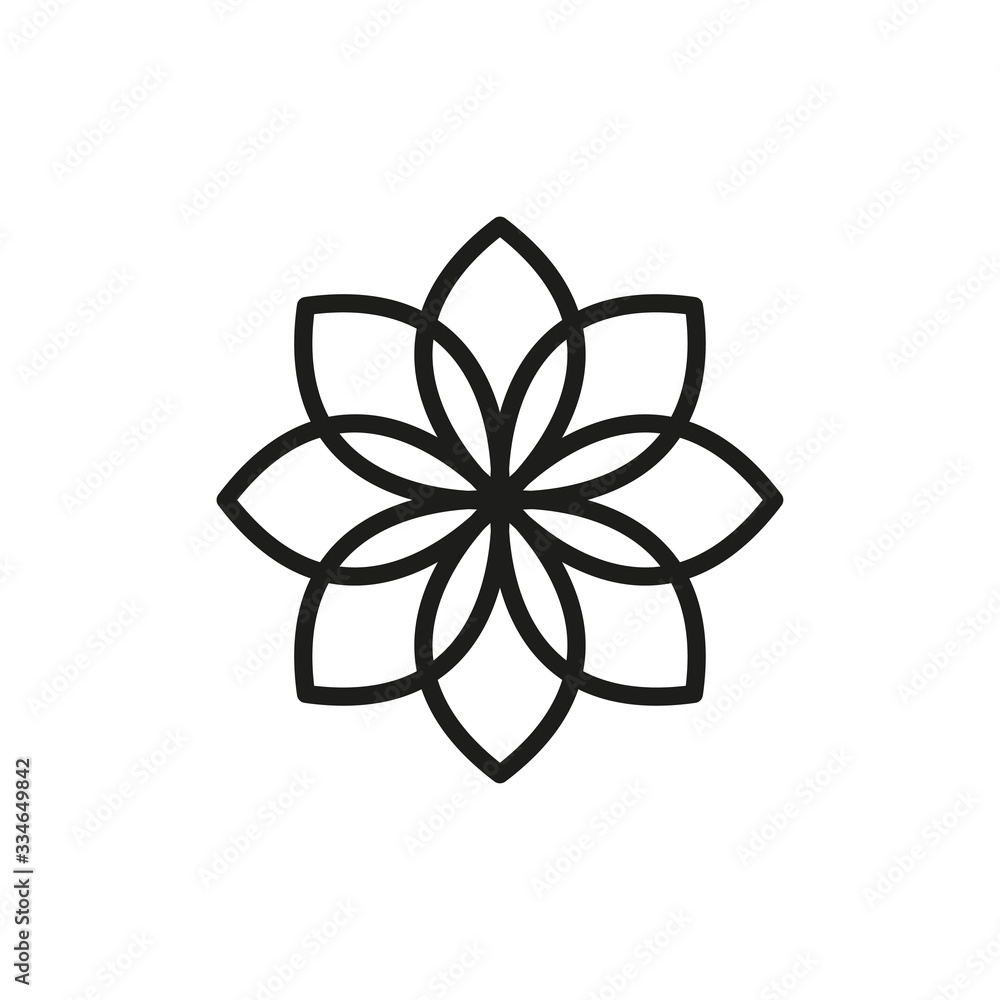 Simple flower line icon. Stock Vector | Adobe Stock