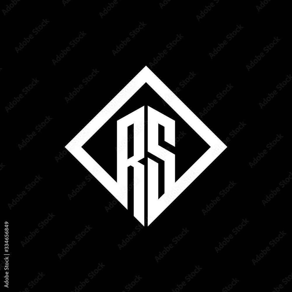 RS logo monogram with square rotate style design template Stock Vector ...