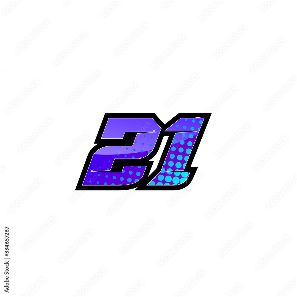 Vector Racing number 21, start racing number, sport race number with ...