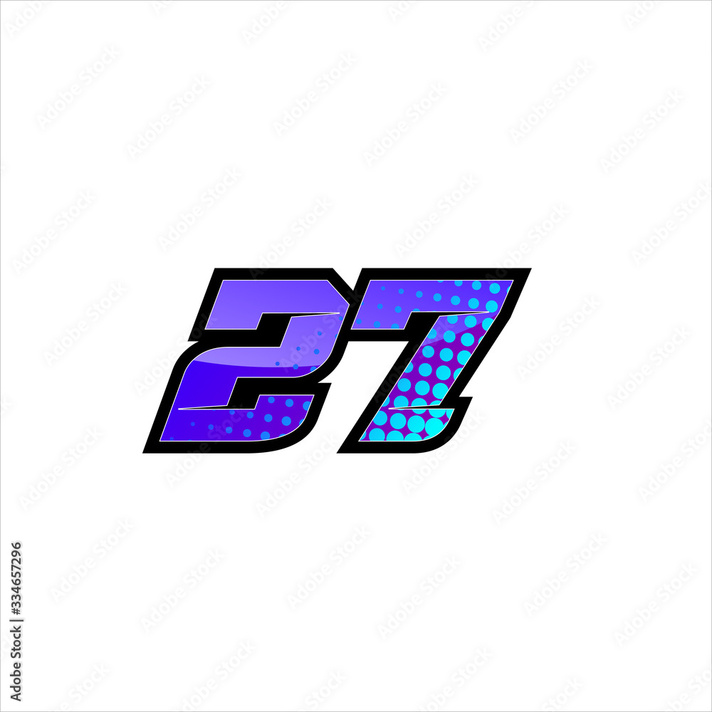 Vecteur Stock Vector Racing number 27, start racing number, sport race ...