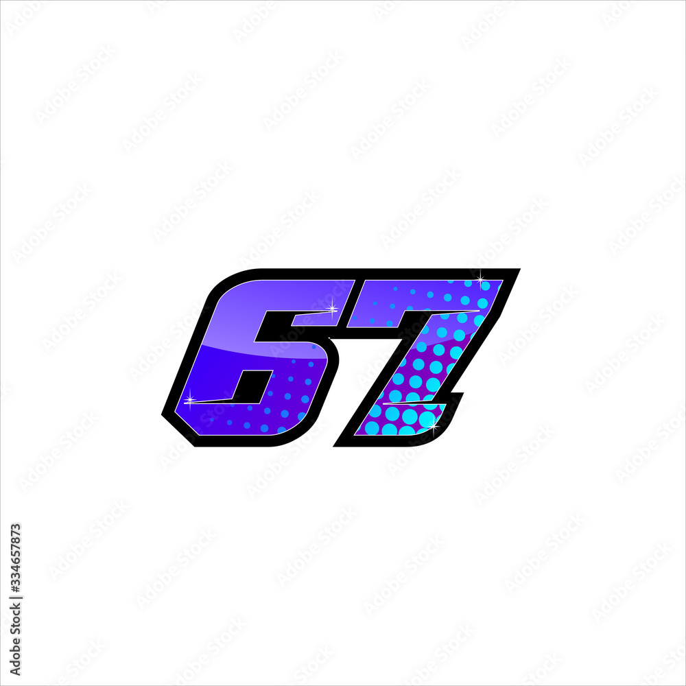 Vector Racing number 67, start racing number, sport race number with ...