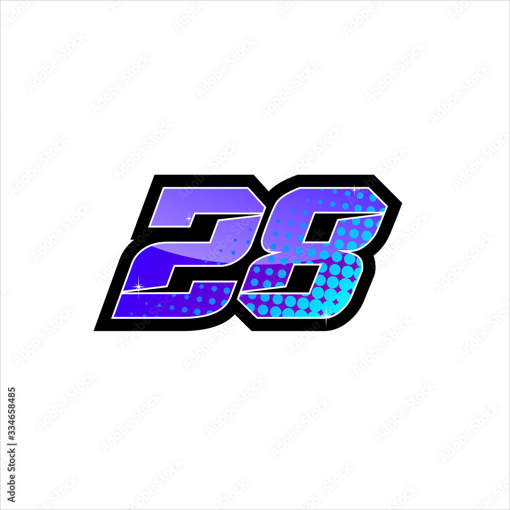 Vector Racing number 28, start racing number, sport race number with ...