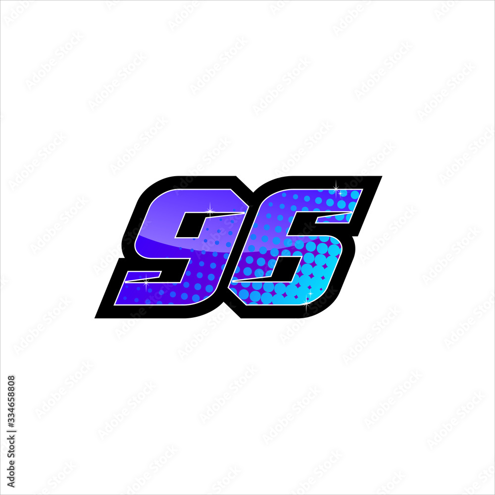 Vector Racing number 96, start racing number, sport race number with ...