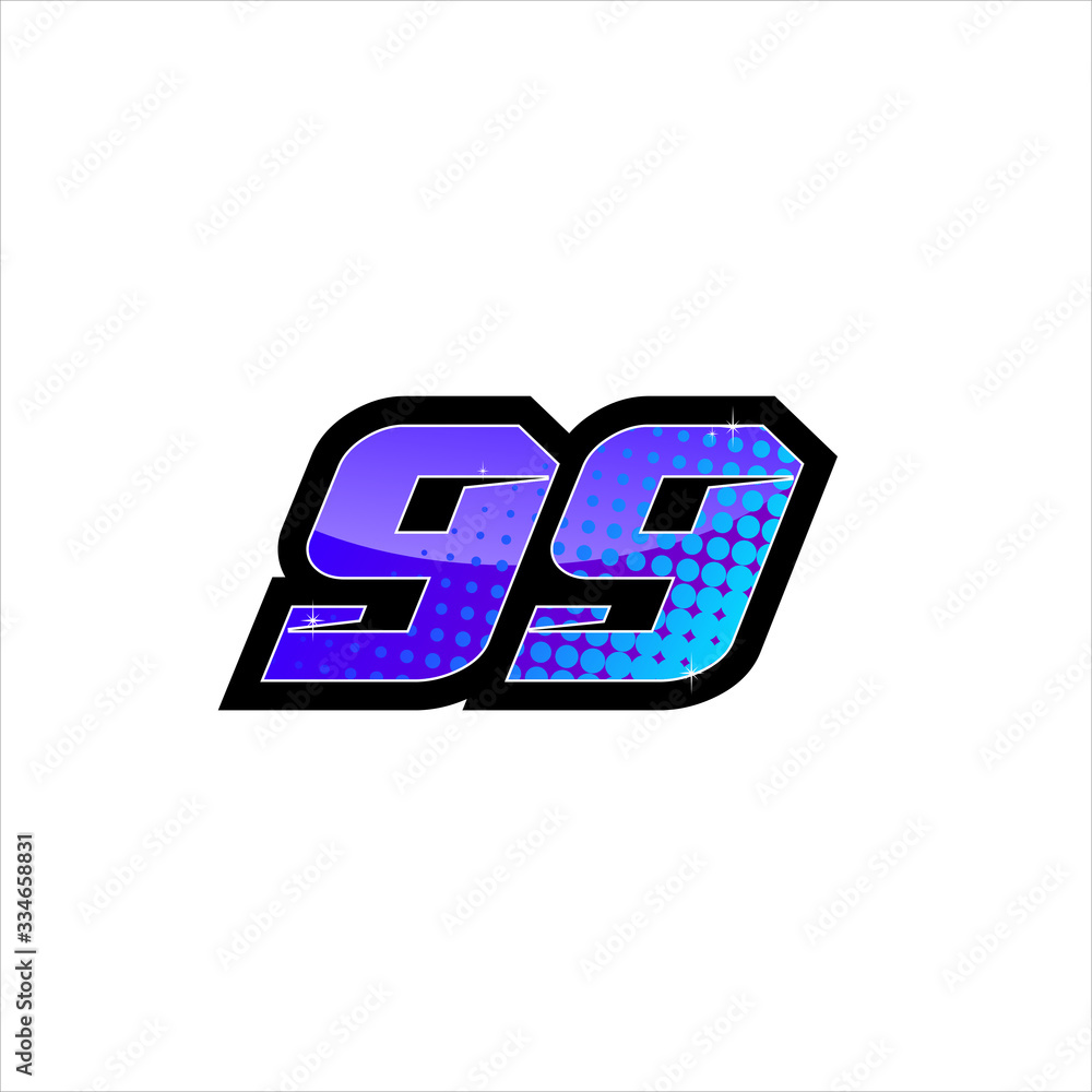 Vector Racing number 99, start racing number, sport race number with ...