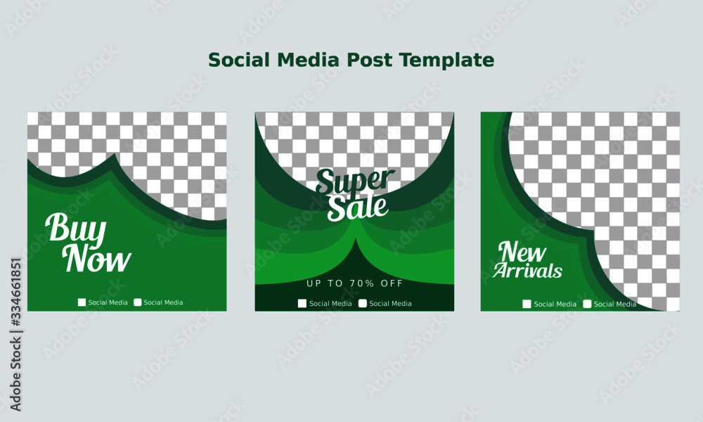 Social Media Post Banner, Editable Abstract Green Background for ...