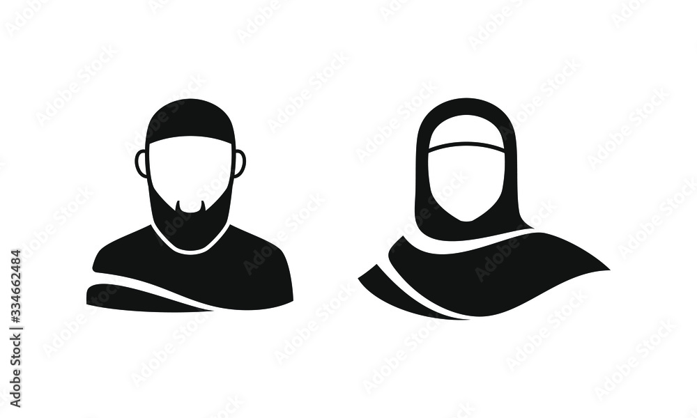 avatar muslim man and woman icon, vector illustration Stock Vector ...