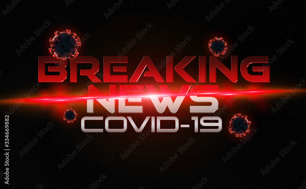 Coronavirus Covid-19 text breaking news style. 2019-nCoV official name ...