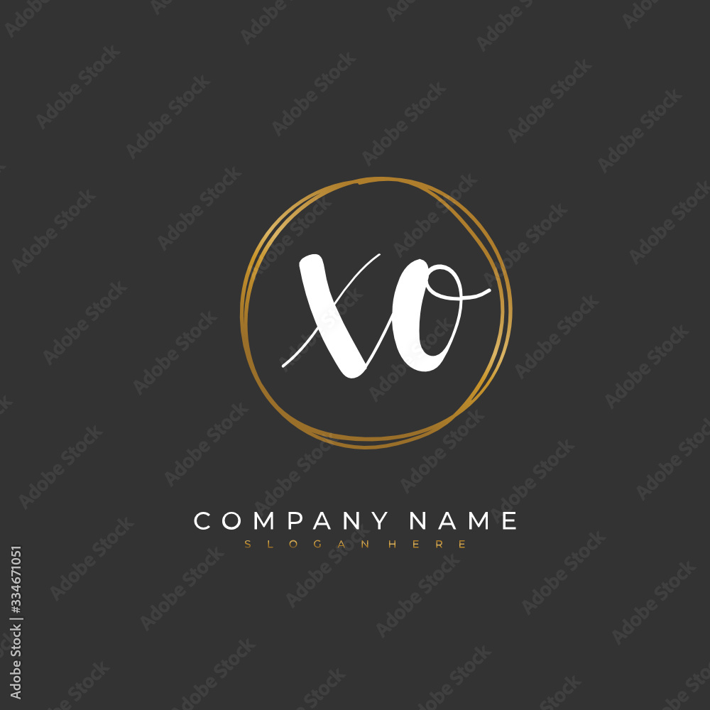 Handwritten initial letter X O XO for identity and logo. Vector logo ...