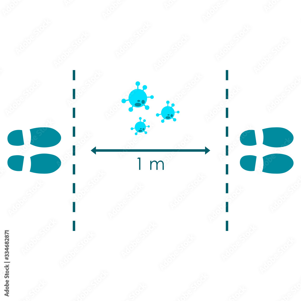 Keep distance sign. Coronovirus epidemic protective equipment ...