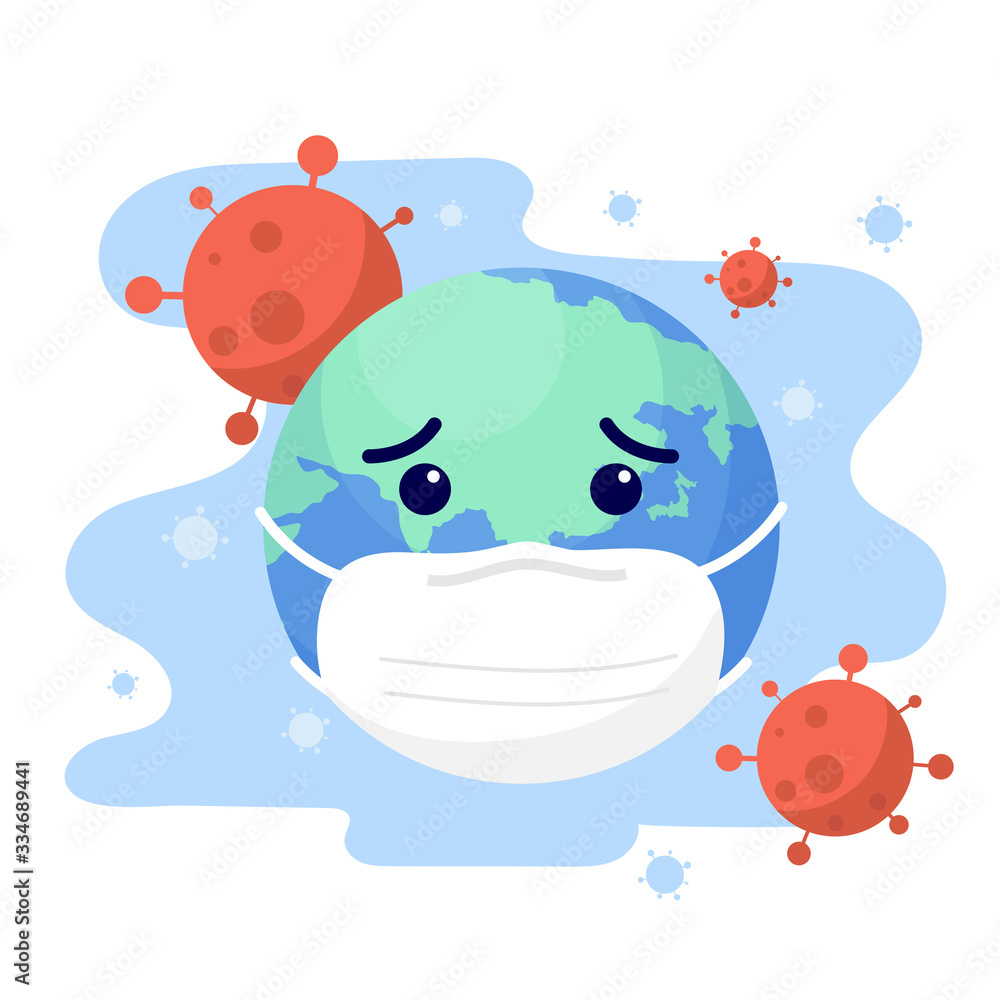 World character wearing protective medical mask feel bad because ...