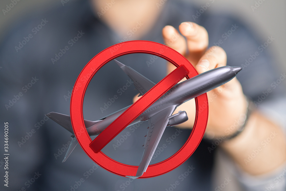 No flying symbol on white background with prohibit sign vector on ...