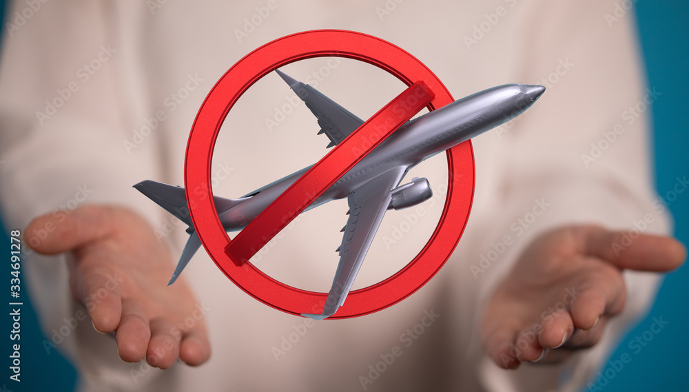No flying symbol on white background with prohibit sign vector on ...