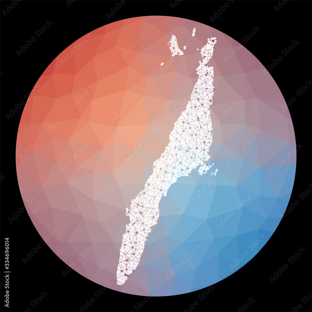 Vector network Cebu map. Map of the island with low poly background ...