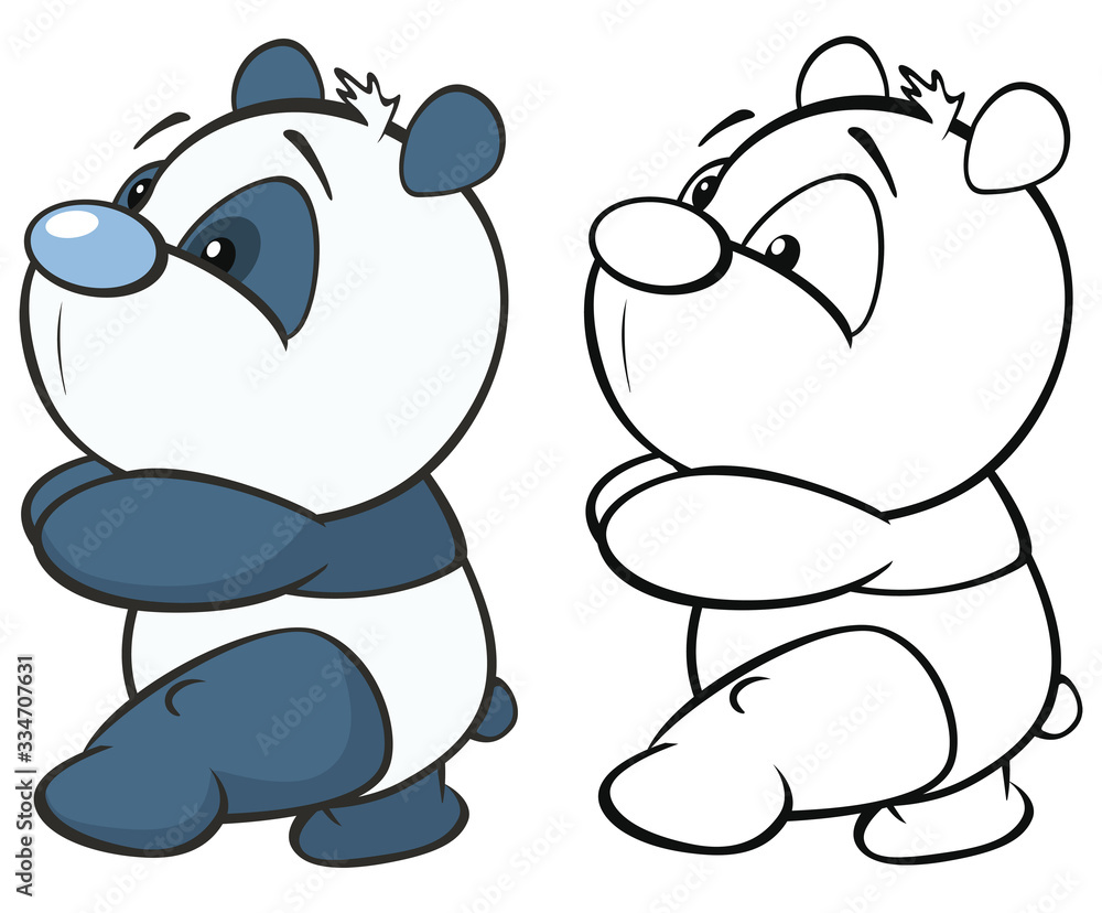 Vector Illustration of a Cute Cartoon Character Panda for you Design ...