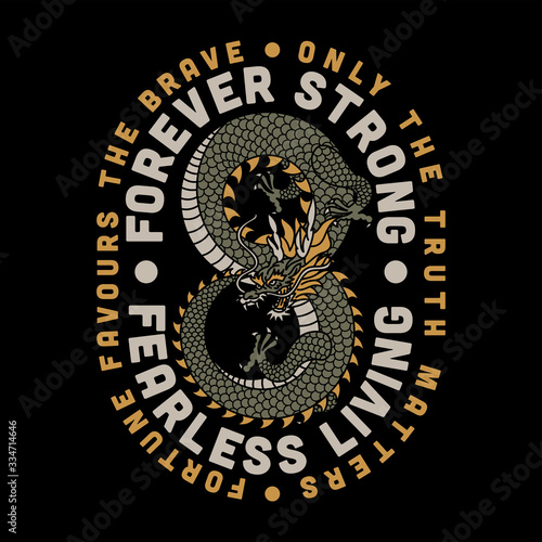 Asian Dragon Makes Infinite Sign and Positive Slogans Around Stock ...