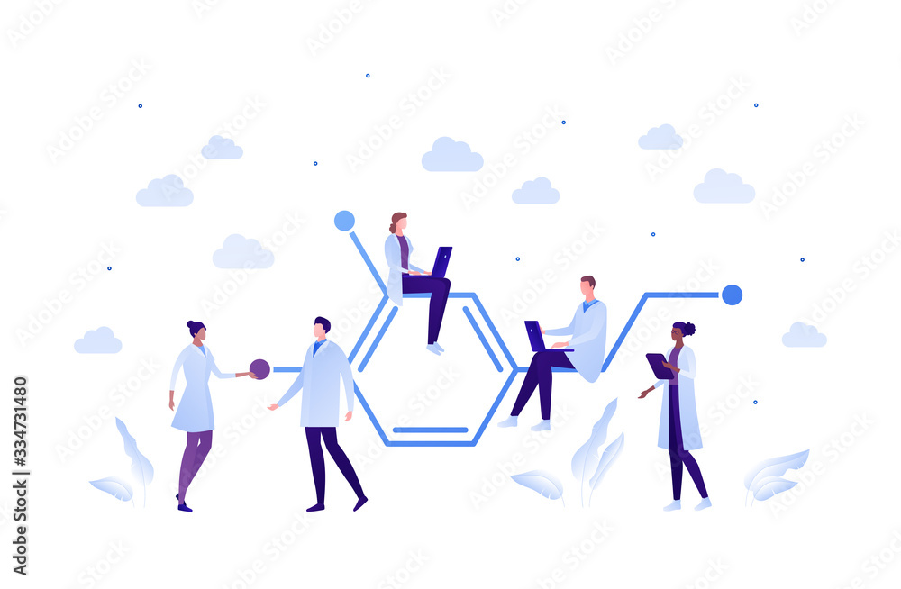 Science chemistry laboratory concept. Vector flat person illustration ...
