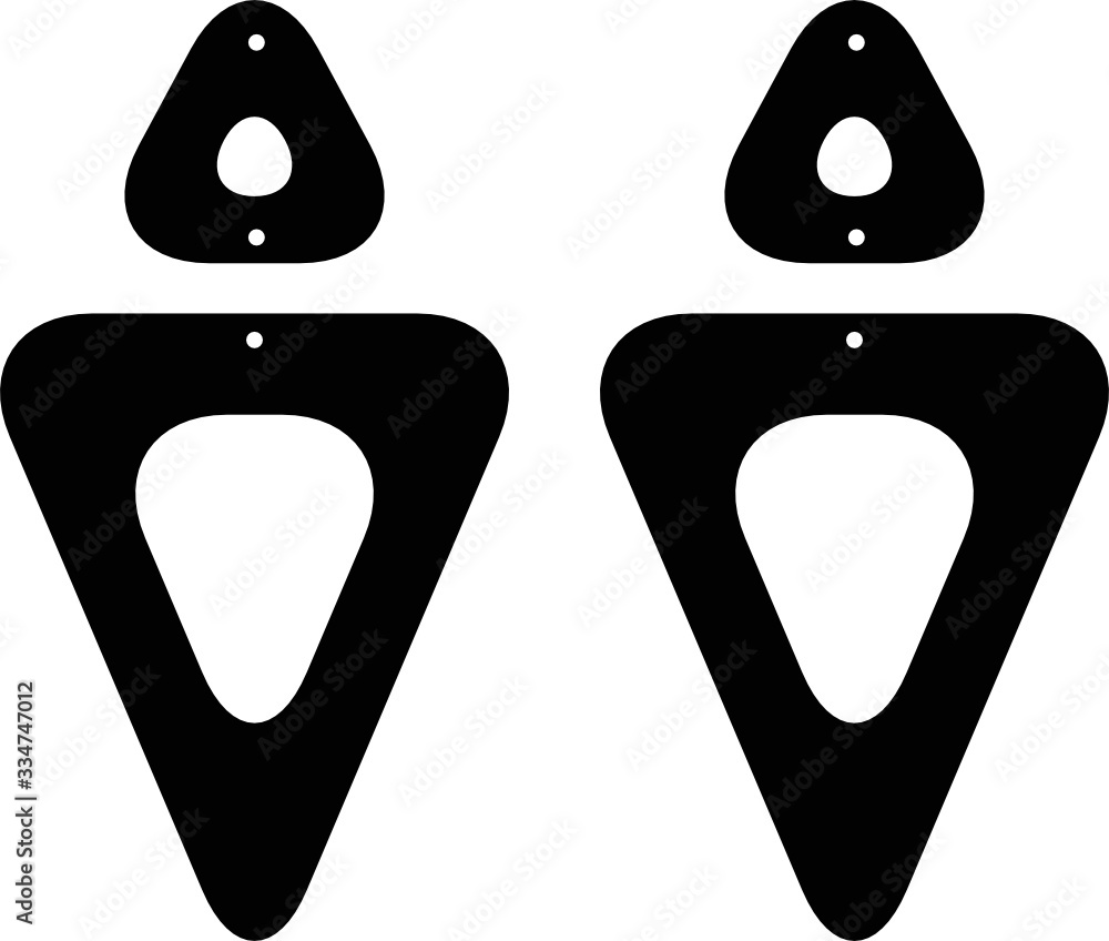 triangle earrings Svg Vector Cut File For Cricut and Silhouette Jewelry ...