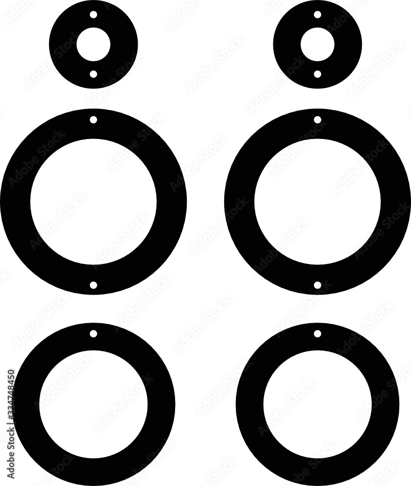 circles round earrings svg vector jewelry template cut file for cricut ...