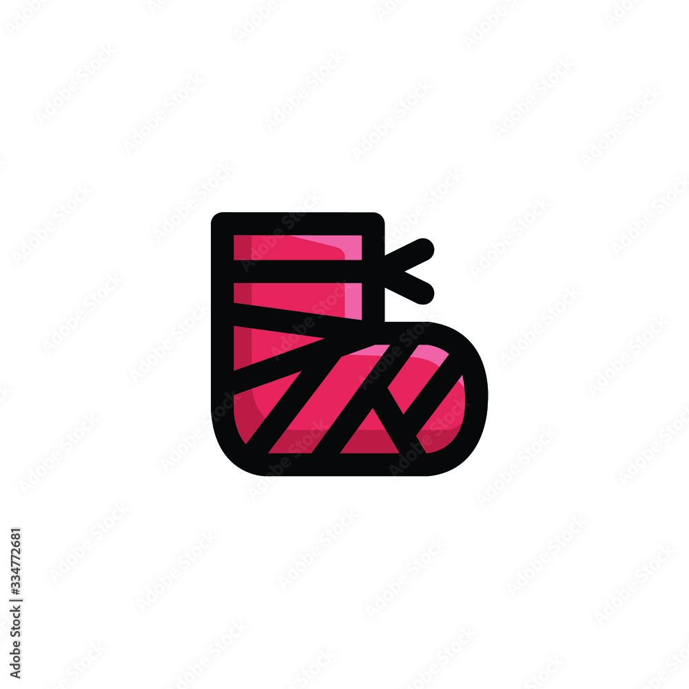 Broken Leg Icon , Medical Symbol. Stock Vector | Adobe Stock