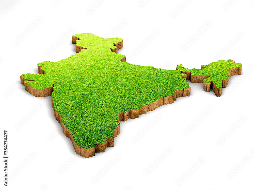 3d map of India on white isolated background Stock Illustration | Adobe ...
