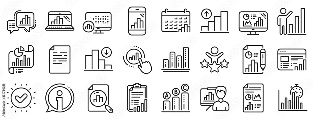 Set of Chart presentation, Report, Increase growth graph icons. Graph ...