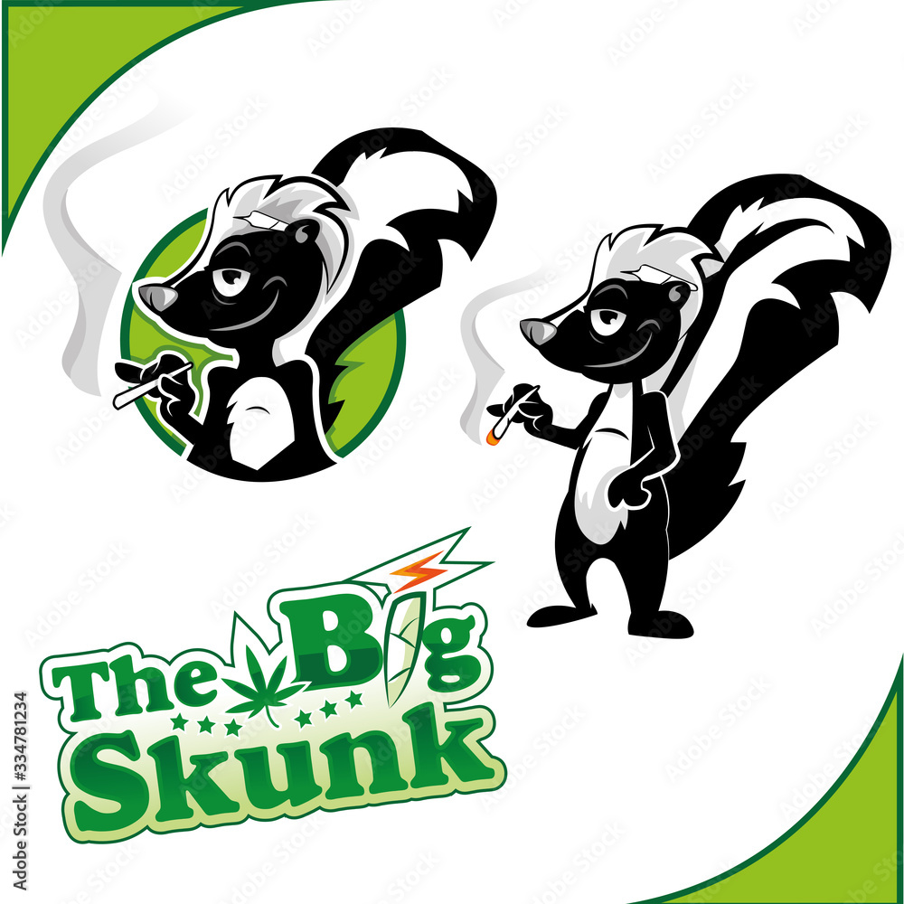 Skunk Weed Funny Mascotte Stock Vector | Adobe Stock