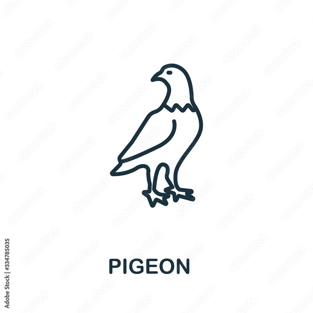 Pigeon icon from wild animals collection. Simple line Pigeon icon for ...