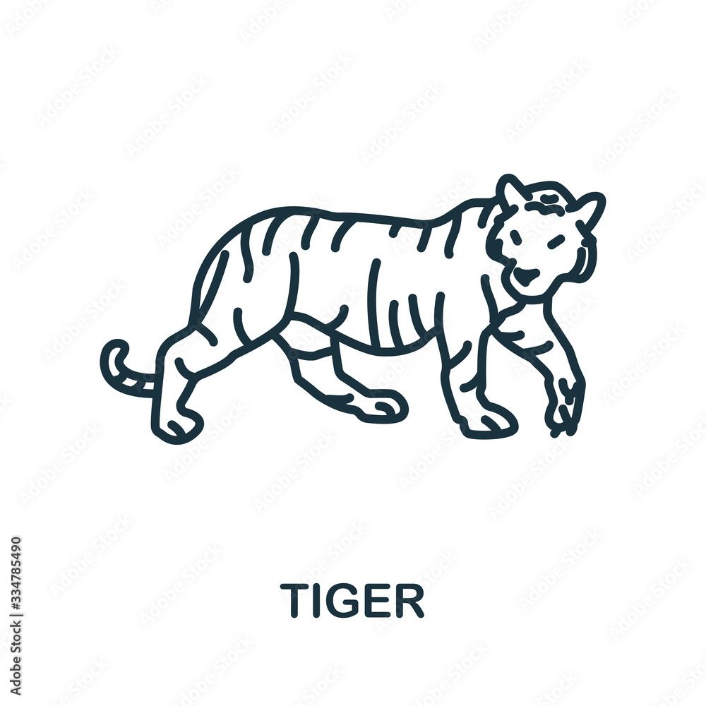 Tiger icon from wild animals collection. Simple line Tiger icon for ...