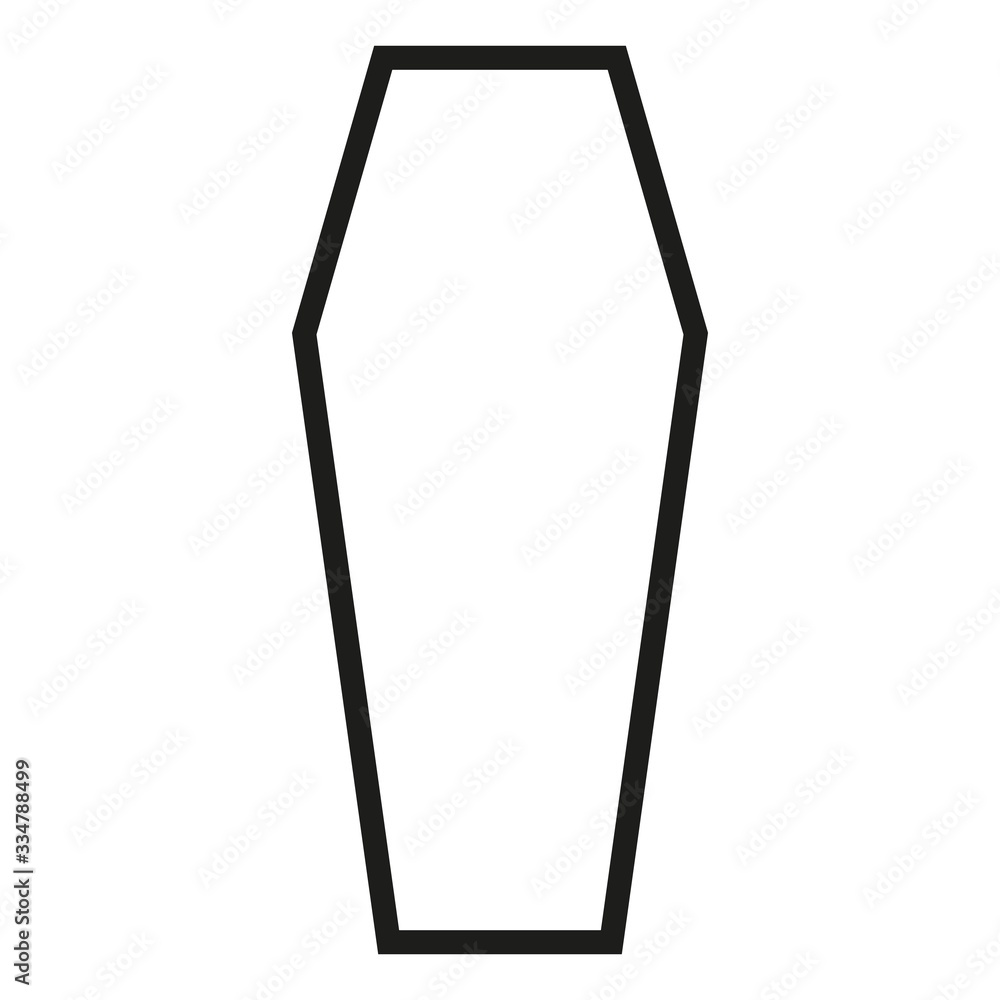 Black outline icon classical international coffin a wooden casket ...