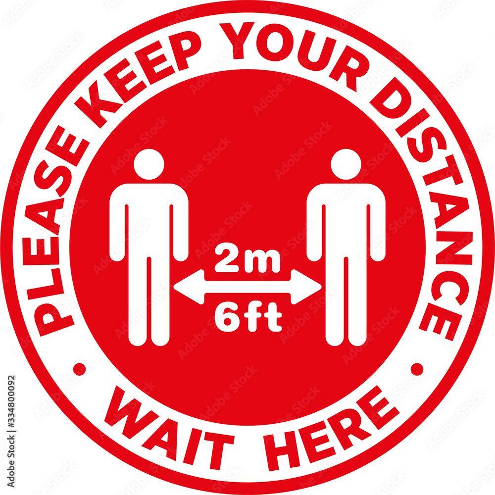 Social Distancing Signage or Floor Sticker for help reduce the risk of ...