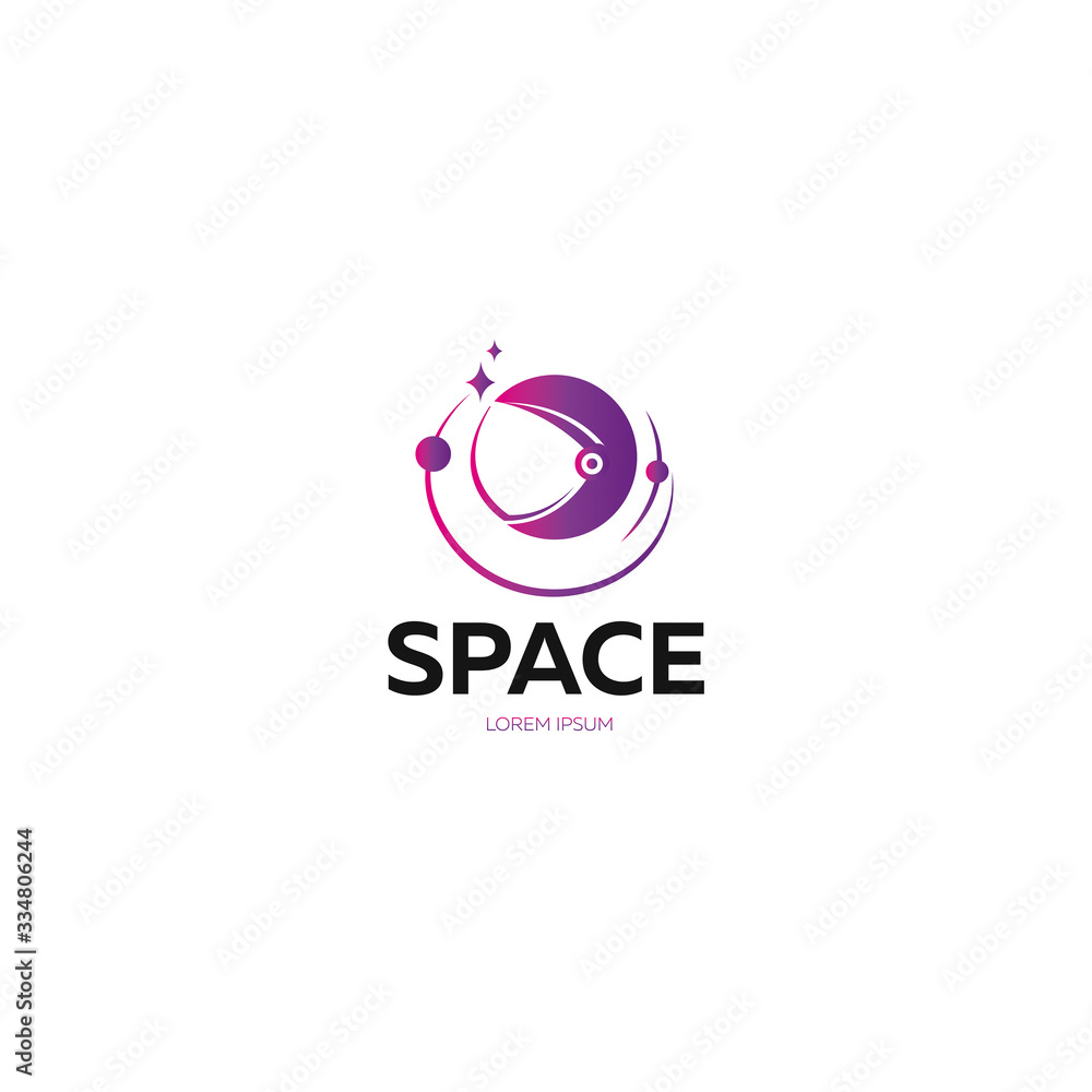 Logo Cosmos, planet logo, astronaut helmet inspired by disco music of ...